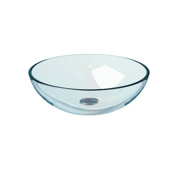 Bellanti Claire glazen opbouw waskom rond 30x30x12cm helder glas GK1210