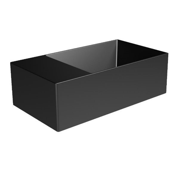 Azzurra Elegance Square fontein 40x22x12 mat zwart, zonder kraangat ...