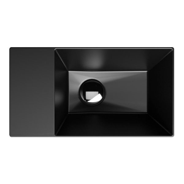 Azzurra Elegance Square fontein 40x22x12 mat zwart, zonder kraangat ...