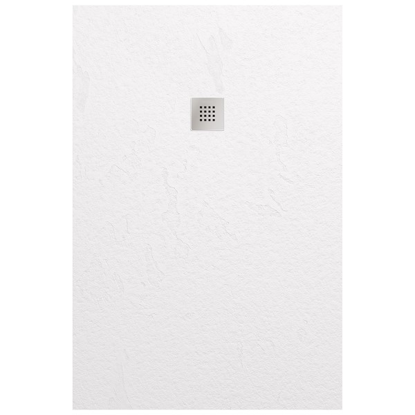 Artana slate composiet / mineraalsteen douchebak vierkant mat wit ...