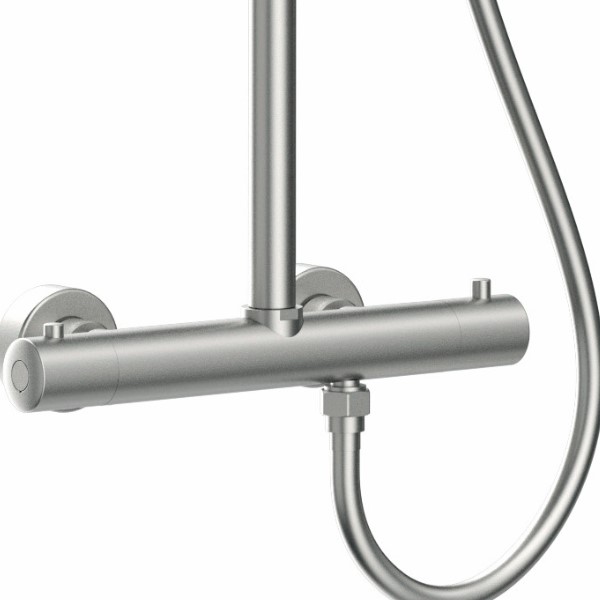 Wolfsburg Tilo regendoucheset rvs look met thermostatische douchekraan ...