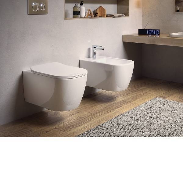 Art Ceram Faster wandbidet met kraangat met overloop 37x53cm MAT wit ...